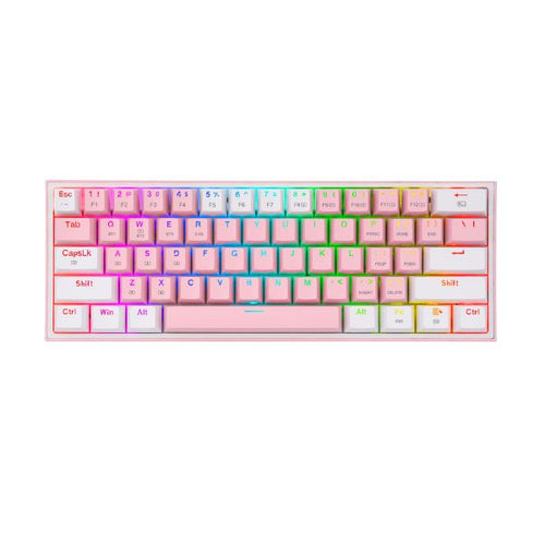 Teclado mecánico FIZZ cable usb-c, RGB chroma rosa con blanco, switche