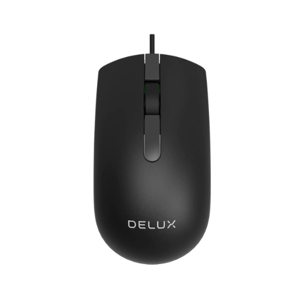 Mouse Delux M322BU con cable Color Negro