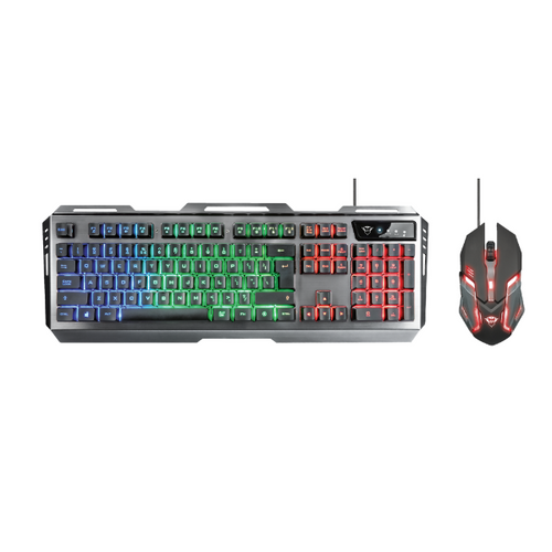Kit Teclado y Mouse Trust GXT 845 Tural Gaming Usb optico RGB Color Ne